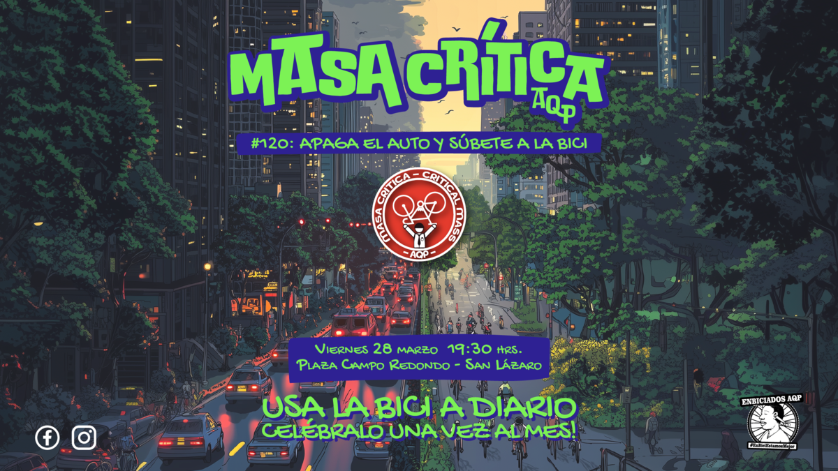 Apaga el auto y súbete a la bici: La Masa Crítica Arequipa toma las calles este 28 de marzo